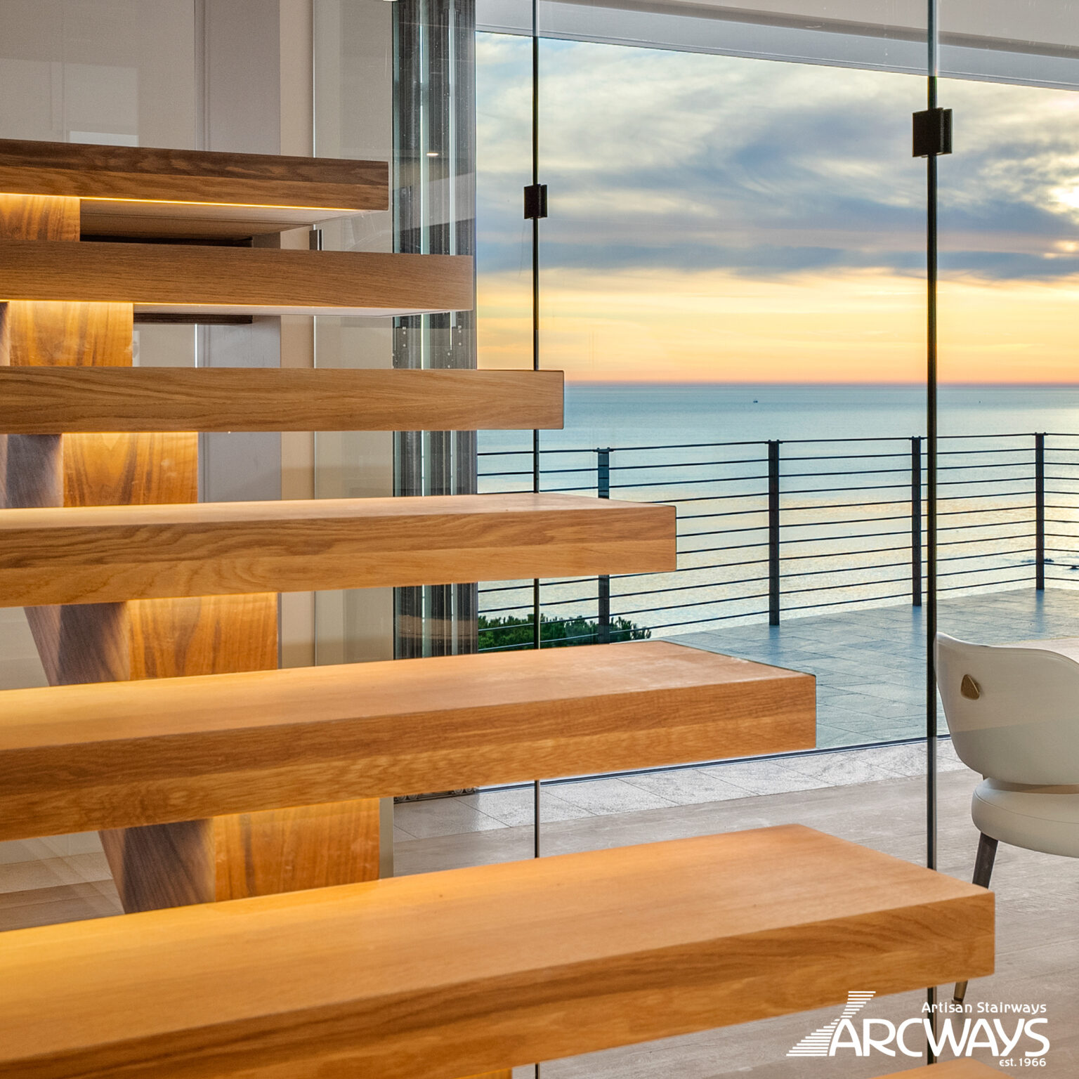 Staircases With Glass Rails - Custom Stairs by Arcways